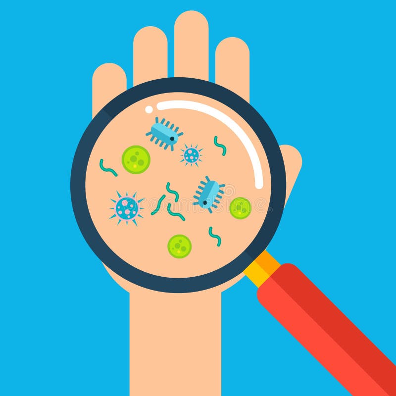 Germs Under the Microscope stock illustration. Illustration of colours ...