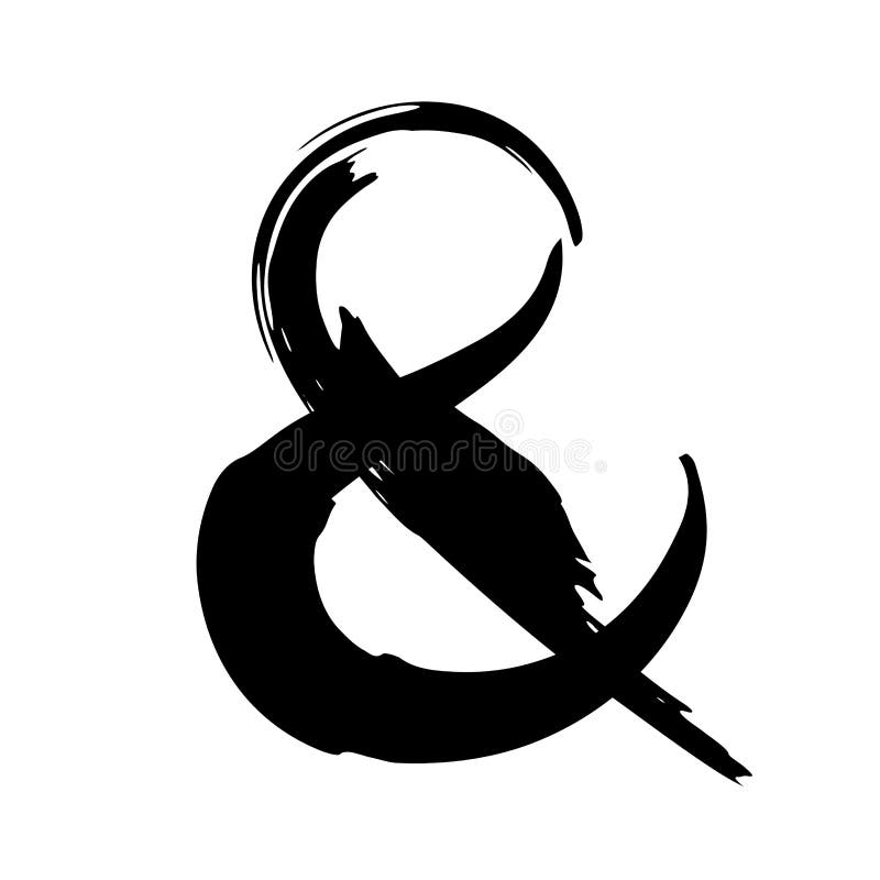 Hand Geschilderd Ampersand Symbool Vector Illustratie - Illustration of ...