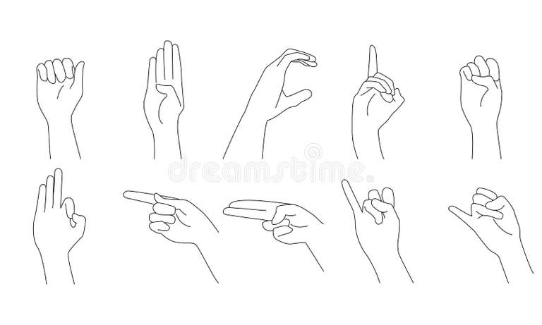 Multiple Hand Gestures Stock Illustrations – 329 Multiple Hand Gestures ...
