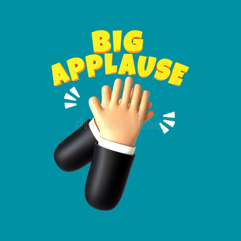 Hand Gesture Clapping with Text Big Applause Stock Illustration ...
