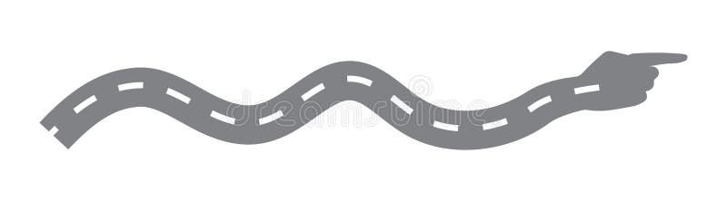 Hand Gesture Curved Road Direction Icon Representing Pathway, Progress ...