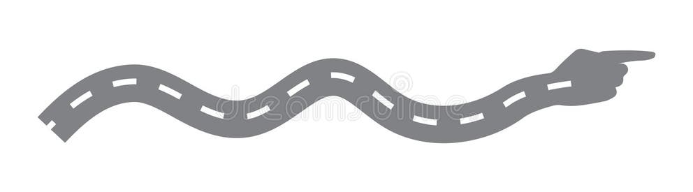 Hand Gesture Curved Road Direction Icon Representing Pathway, Progress ...