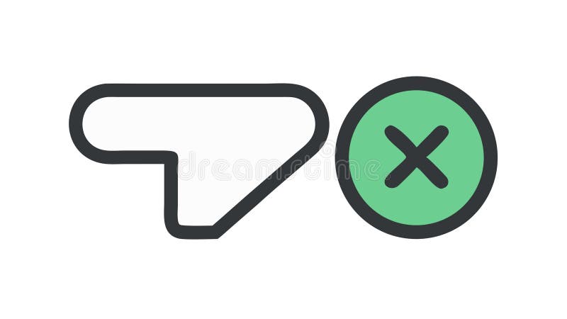 Hand Gesture Disapprove or Cancel Icon with X Mark Design, Vector ...