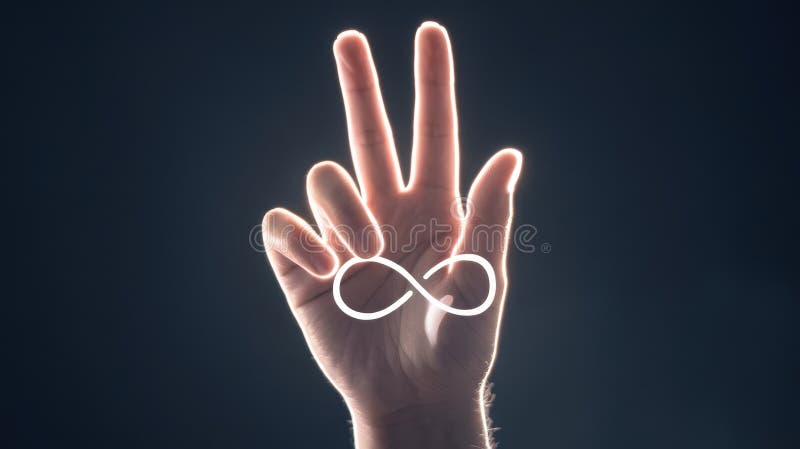 A Hand Gesture Displaying the Peace Sign with an Infinity Symbol ...
