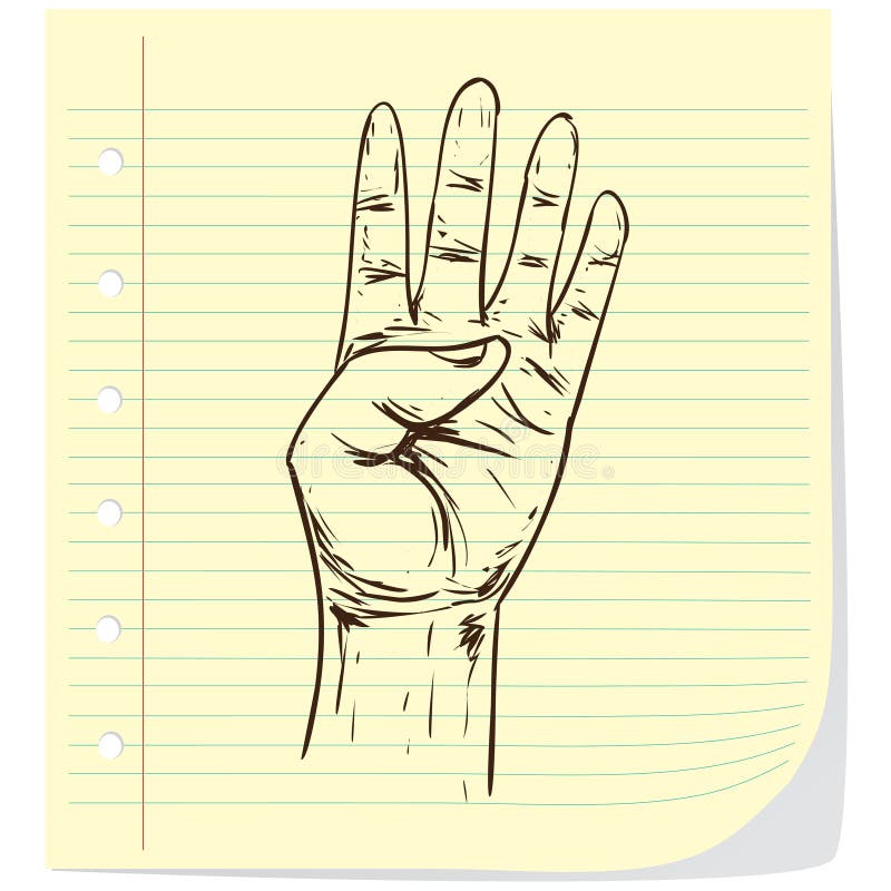 Hand Gesture Doodle Vector Illustration Stock Vector - Illustration of ...