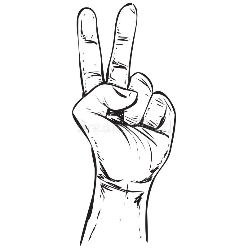 Hand Gesture Doodle Vector Illustration Stock Vector - Illustration of ...