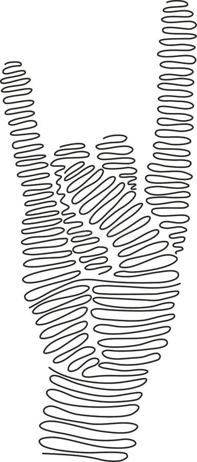 Hand Gesture Drawn with a Line, Symbolism Rock. Stock Illustration ...
