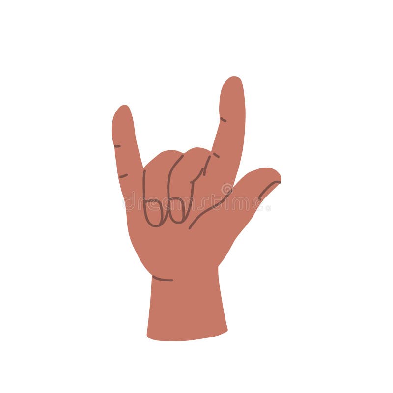 Hand Gesture Expressing Affection. Human Palm Showing Love Sign Stock ...