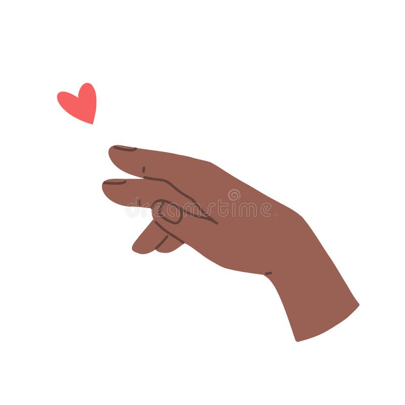 Hand Gesture Expressing Love. Pointing Finger and Red Heart Stock ...