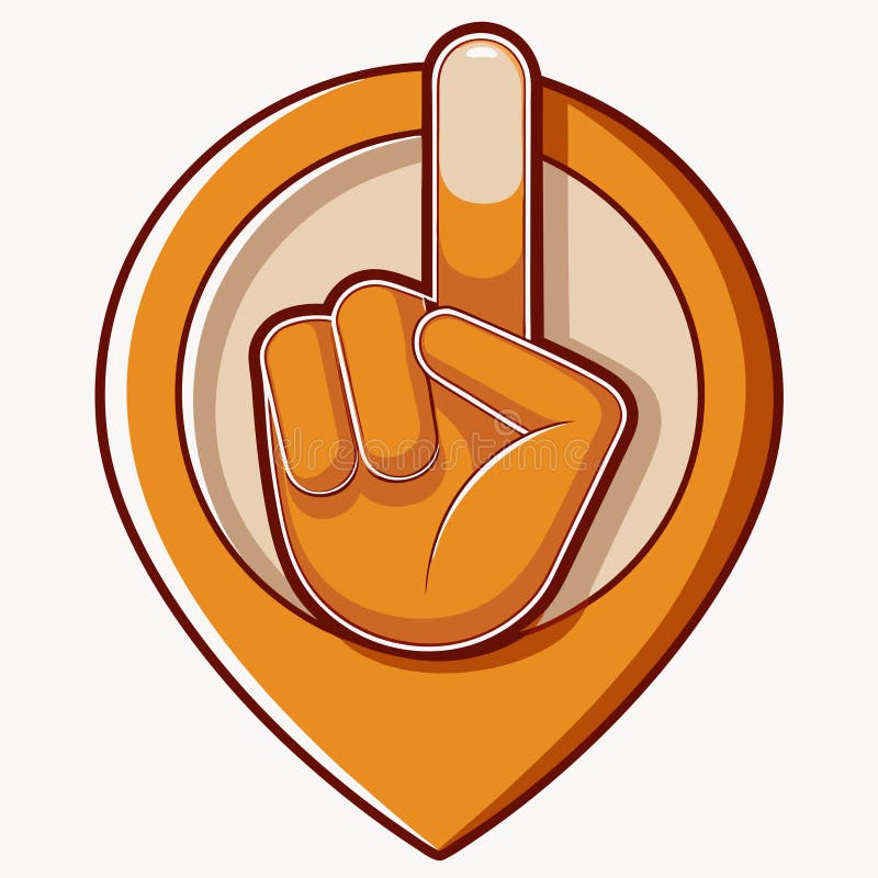Hand Gesture with an Extended Index Finger is Enclosed within an Orange ...