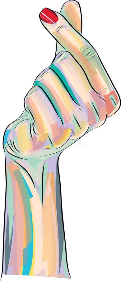 Hand Gesture Heart Made of Two Fingers, Mini Heart Sign of Fingers ...