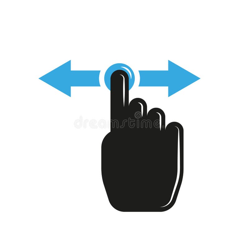 Hand Gesture Icon Showing Swipe Icon or Slide Action with Two Arrows ...