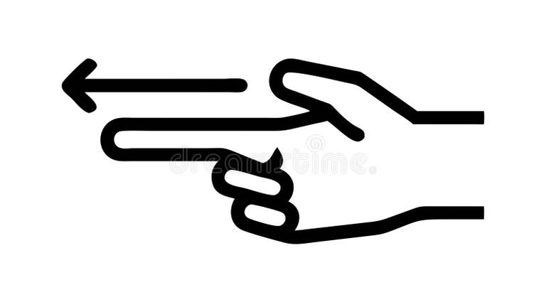 Hand Gesture Icon for Zoom Out or Pinch Movement, Vector Design ...