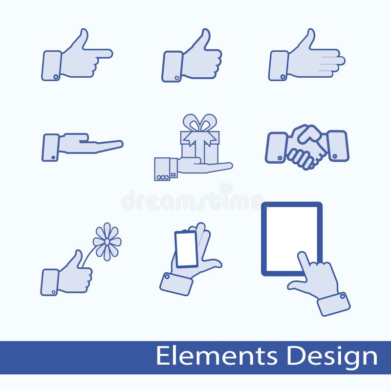 Hand gesture icons vector stock vector. Illustration of tablet - 61858666