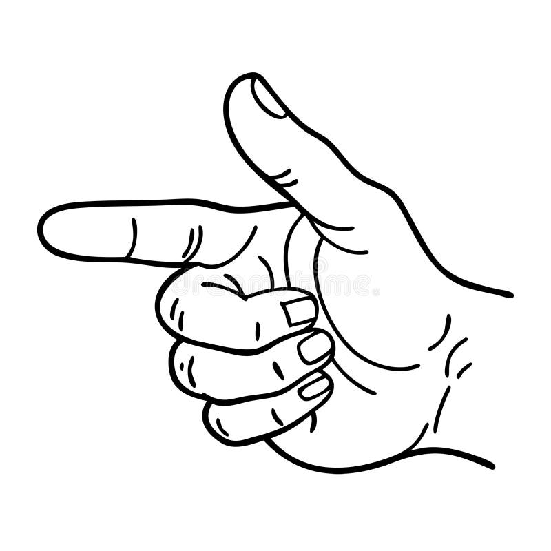 Hand Gesture Index Finger Pointing Vector Art for Communication and ...