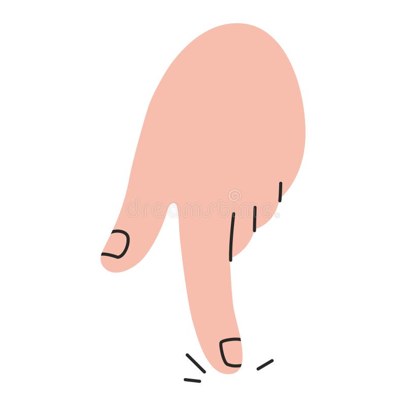 Hand Gesture, Index Finger Presses a Button or Taps on a Touch Screen ...