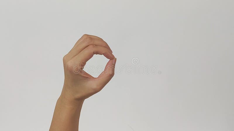 Hand Gesture Letter of the Alphabet O or Zero on White Screen ...