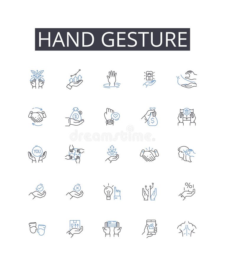 Hand Gesture Line Icons Collection. Eye Contact, Facial Expression ... Hand Gesture Line Icons Collection. Eye Contact, Facial Expression ...