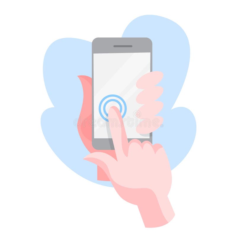 Hand Gesture for Mobile Phone and Digital Tablet Stock Vector ...