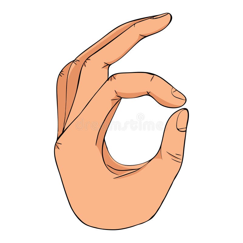 Hand gesture with Ok sign stock vector. Illustration of human - 156466129