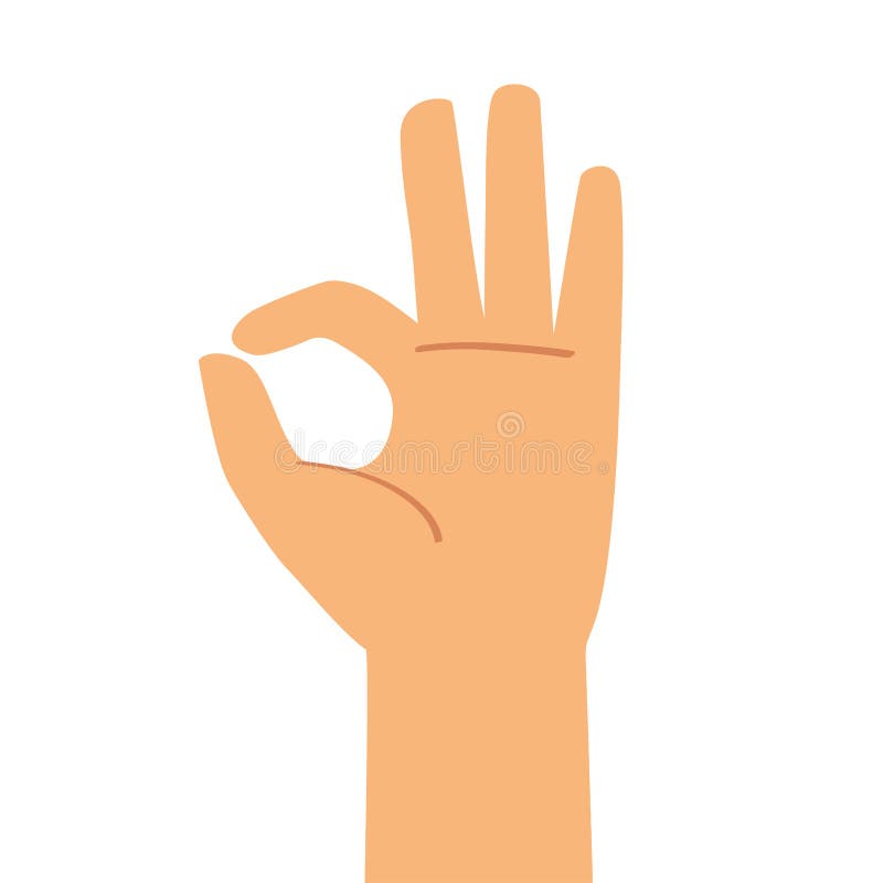 Hand Gesture OK Sign Vector Illustration Stock Vector - Illustration of ...