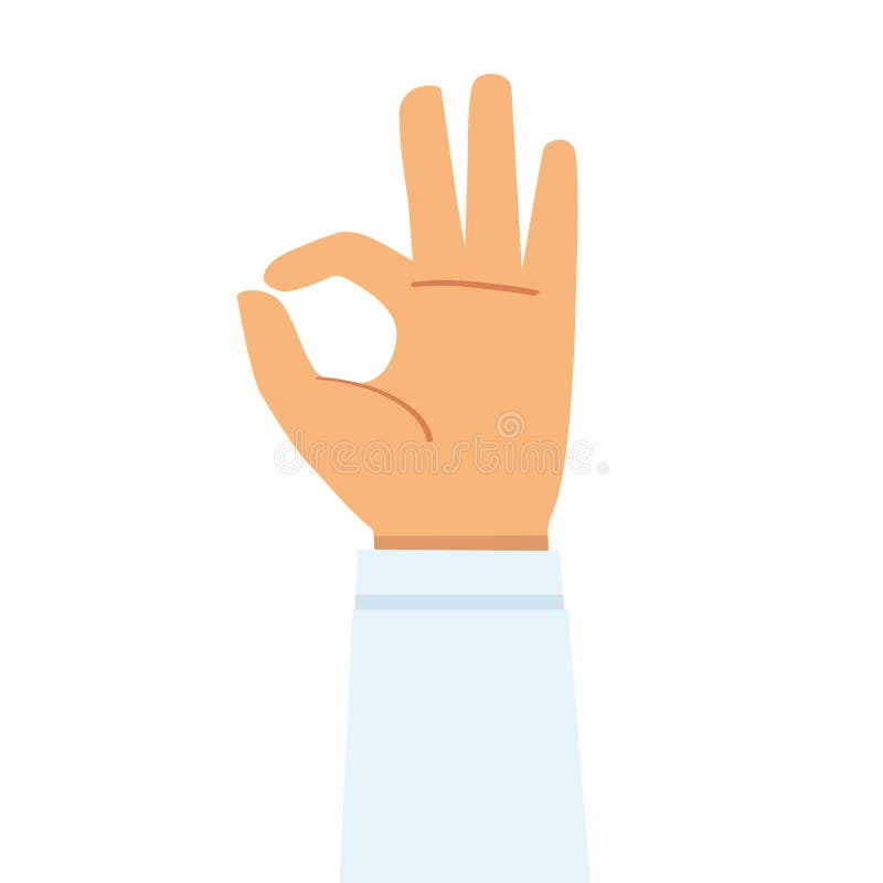 Hand Gesture OK Sign Vector Illustration Stock Vector - Illustration of ...