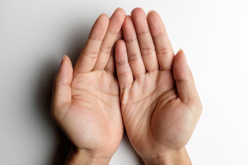 Hand Gesture with Palm Visible Stock Photo - Image of body, thumb ...