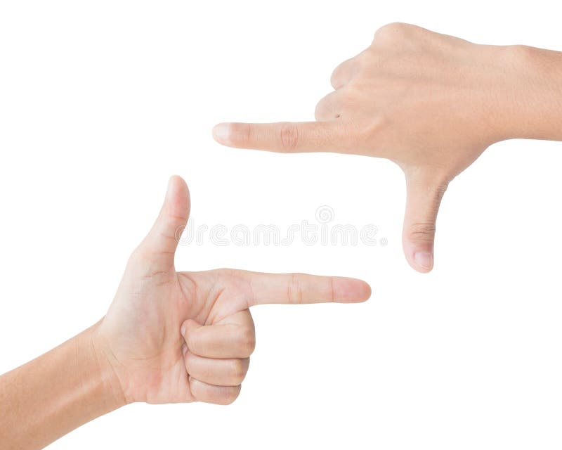 Hand Gesture Picture Frame Isolated Clipping Path Inside Stock Image ...