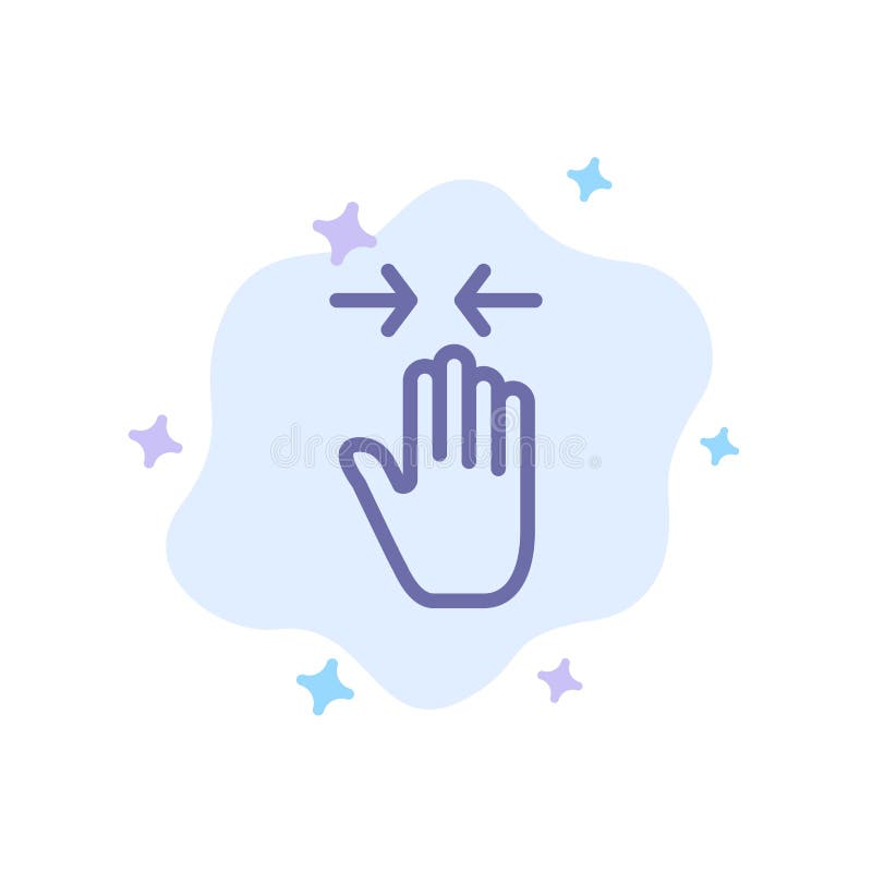 Hand, Gesture, Pinch, Arrow, Zoom in Blue Icon on Abstract Cloud ...