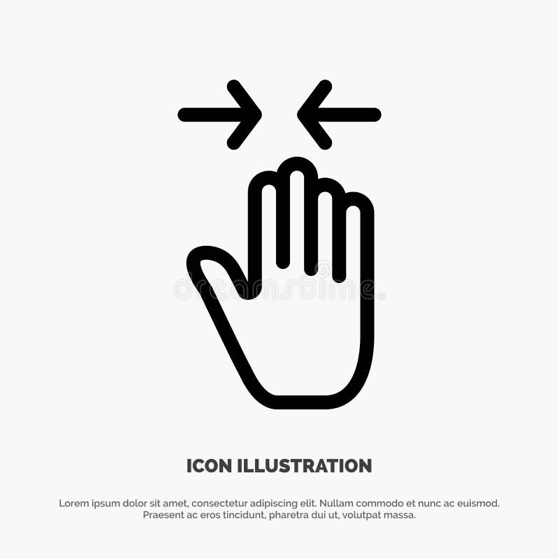 Hand, Gesture, Pinch, Arrow, Zoom in Line Icon Vector Stock Vector ...