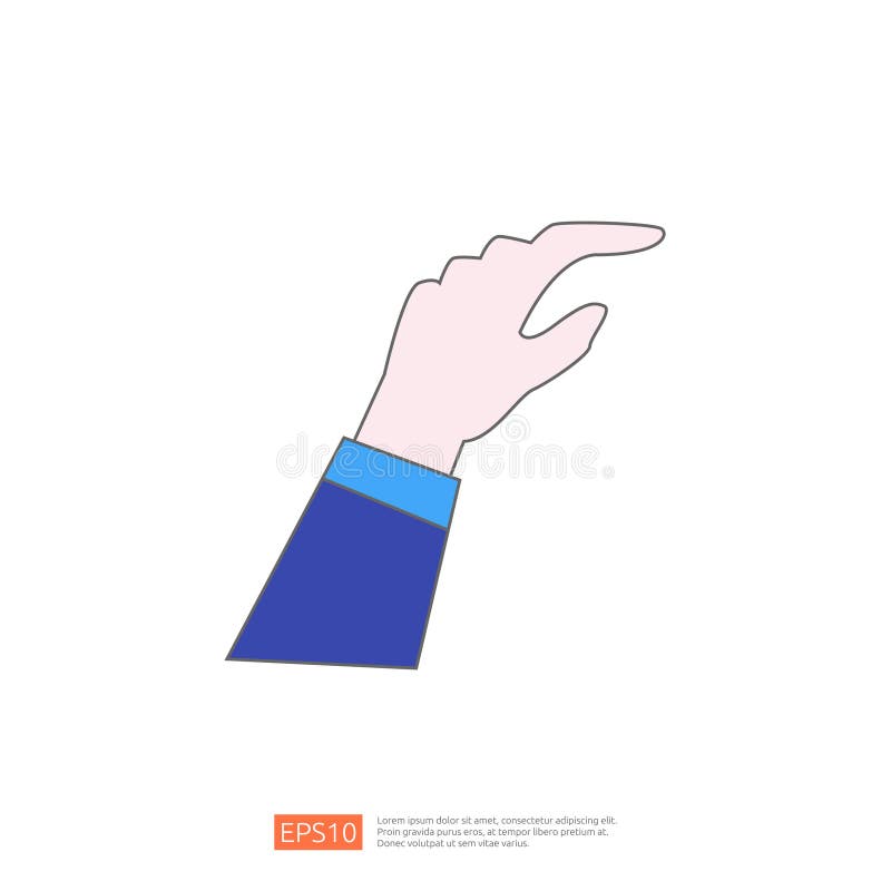 Hand Gesture, Pinch, Grab, or Hold, Illustrated in Cartoon Style ...