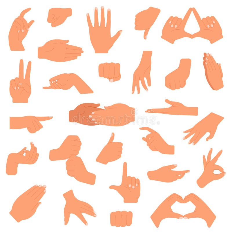 Hand Gesture. Pointing Hands, Gesturing Communication Language, Palm ...