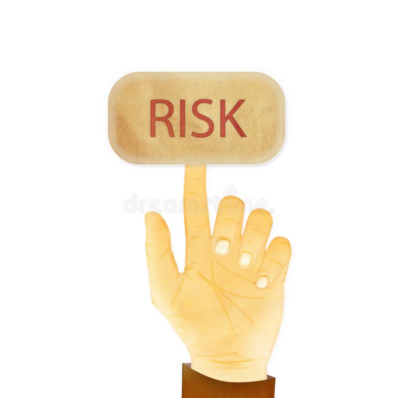 Hand Gesture Pointing at Risk Button Stock Illustration - Illustration ...