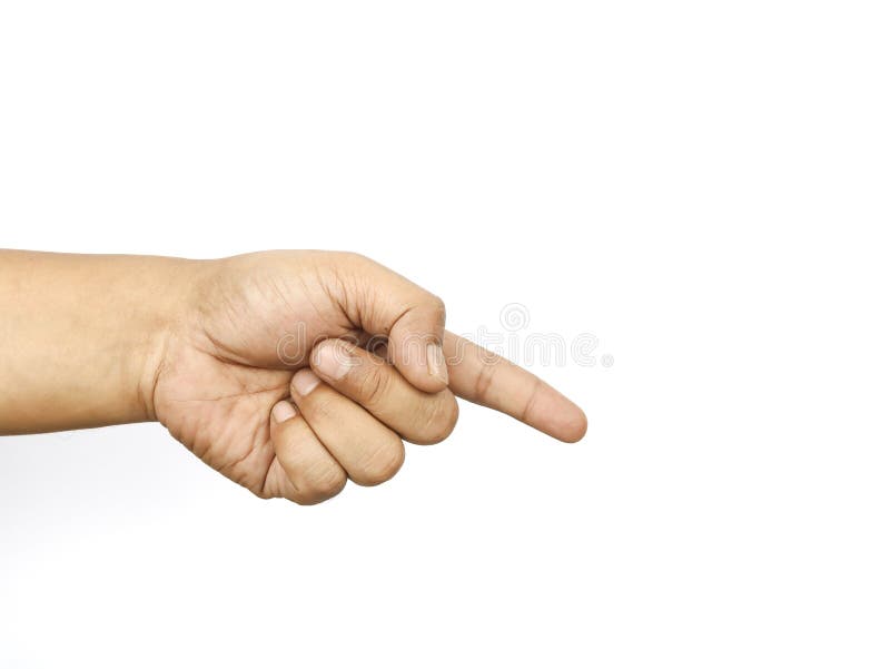 Hand Gesture Pointing Something on White Background Stock Illustration ...