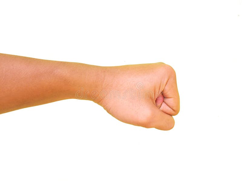 Hand Gesture of Punching, View from the Side Stock Image - Image of ...
