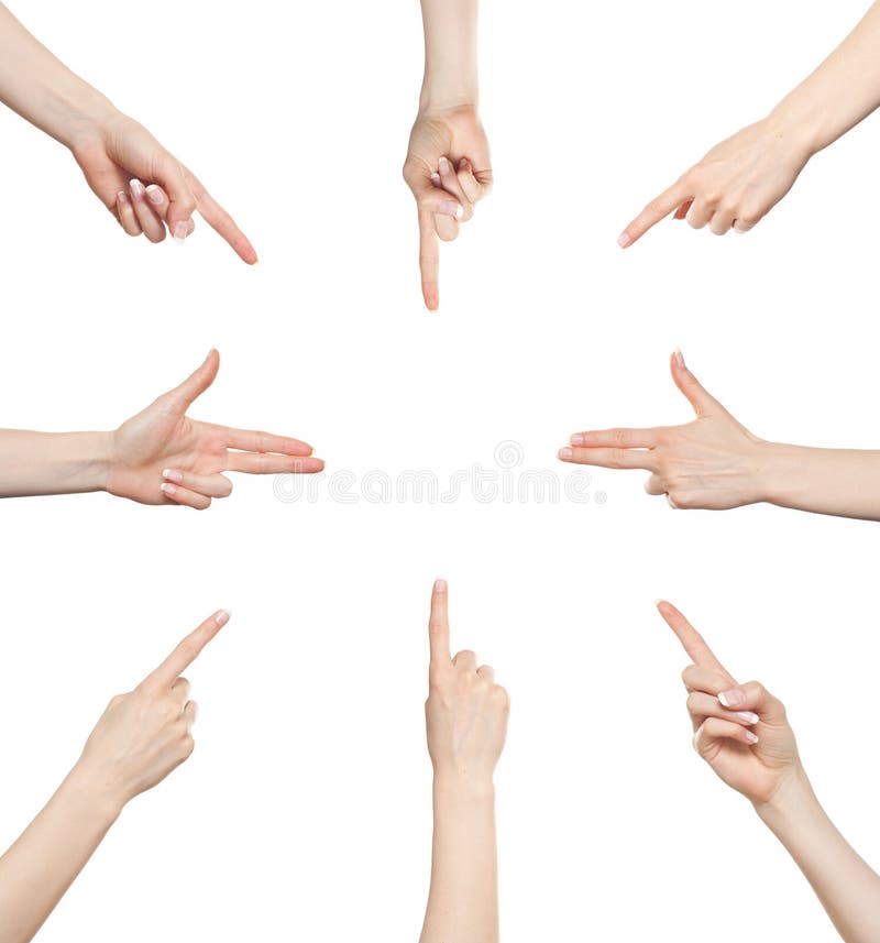 Hand Gesture Set Directions Stock Photo - Image of touch, direction ...