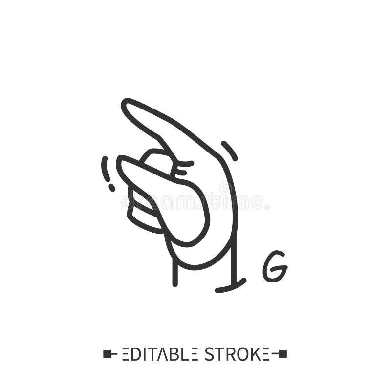 Letter G Sign Language Stock Illustrations – 270 Letter G Sign Language ...