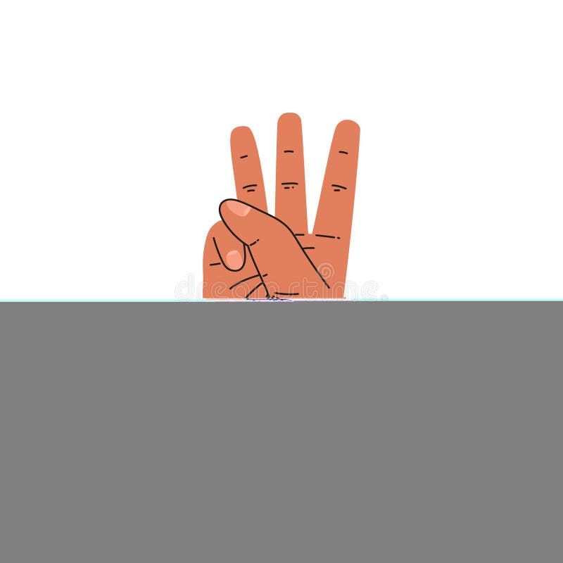 Hand Gesture Showing Number Three. Counting with Hand Fingers Stock ...