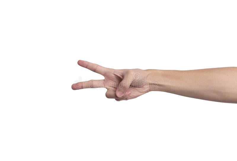 Hand Gesture Showing Number Two Isolated Over The White Background ...