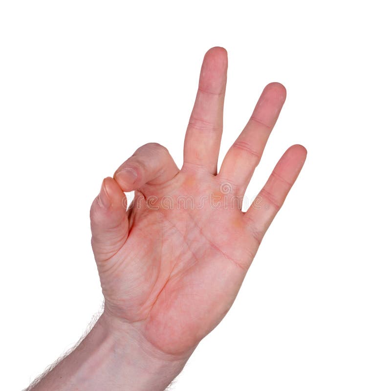 Hand Gesture Showing Okay Sign Isolated Stock Image - Image of language ...