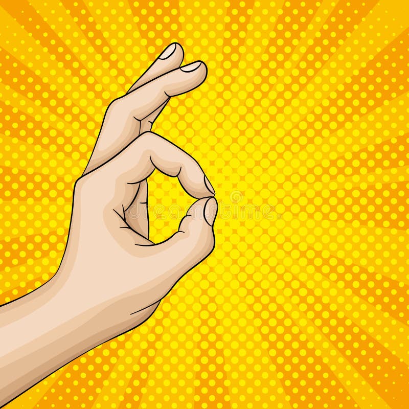 Hand Gesture Sign Excellent or Okay. Stock Vector - Illustration of ...