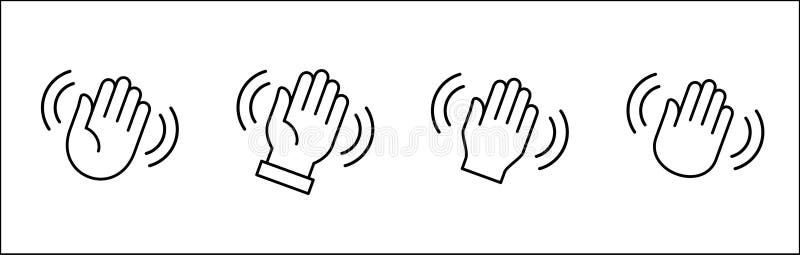 Hand Gesture Sign. Wave Hands Icon. Palm Hand Icon Set. Hands Icon ...