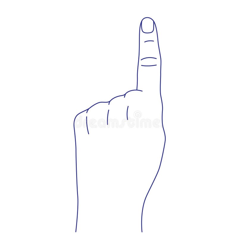 Hand Gesture Sketch. Counting with Fingers Stock Vector - Illustration ...
