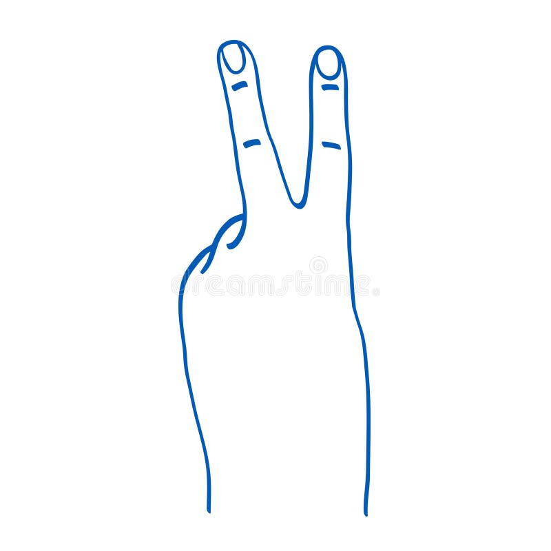 Hand Gesture Sketch. Counting with Fingers Stock Vector - Illustration ...