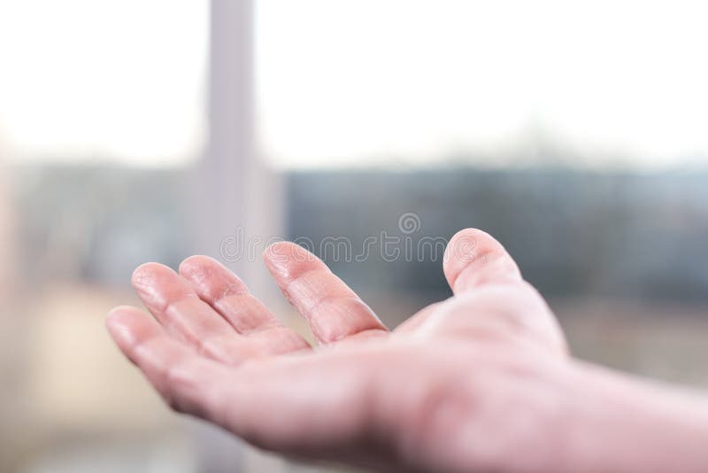 Hand in gesture of support stock image. Image of presentation - 113726999