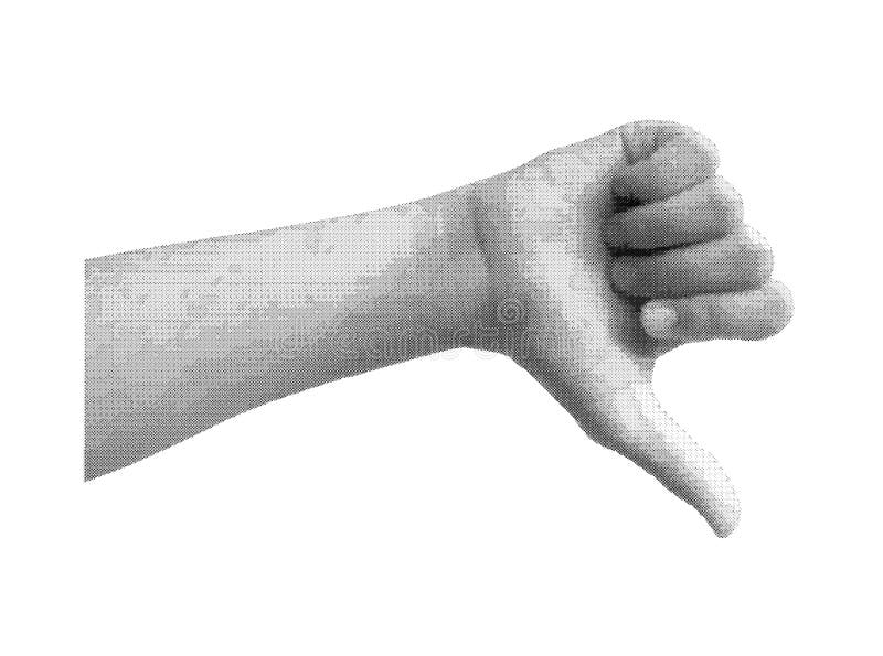 Hand Gesture with Thumb Pointing Down, Symbolizing Disapproval or ...