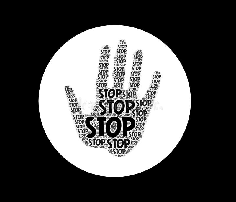 A hand gesture to say stop stock illustration. Illustration of european ...