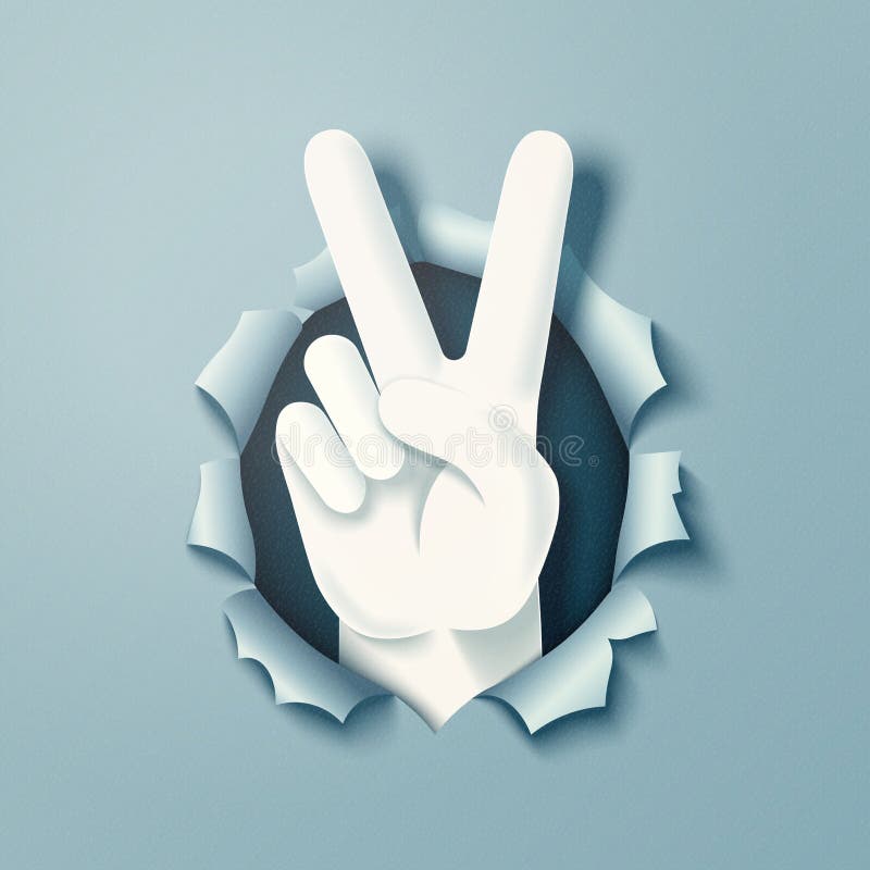 Hand Gesture V Sign for Victory or Peace. Peace Sign Stock Vector ...