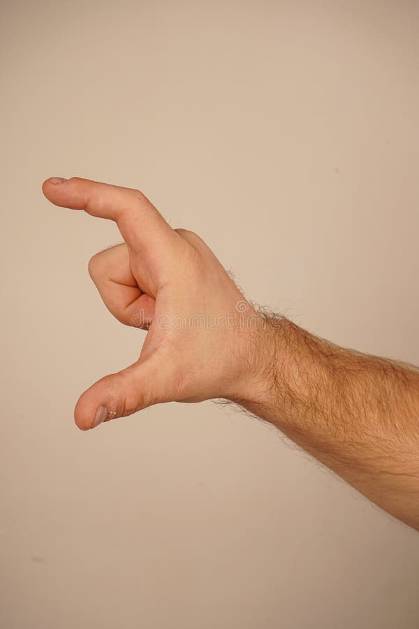 Hand Gesture Where Thumb and Index Finger Form a Small Gap. Concept ...