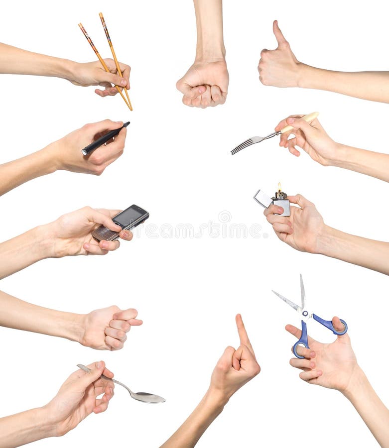 Hand Gestures Set, Isolated Stock Image - Image of note, communication ...